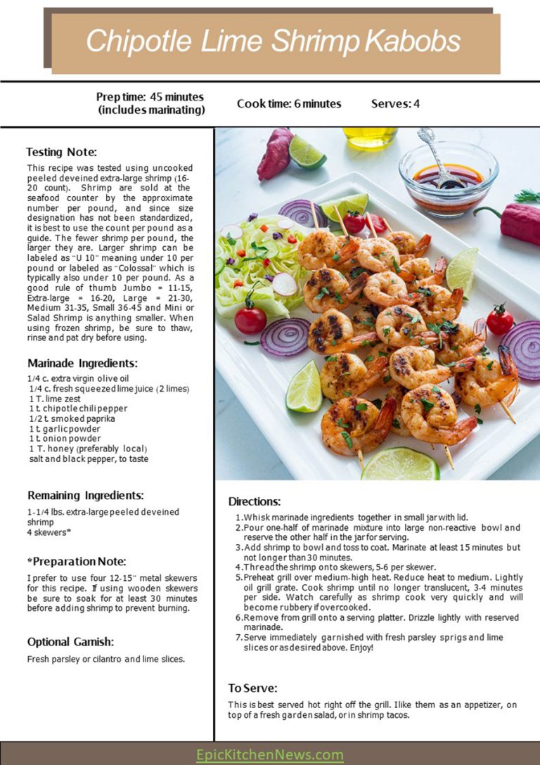 Best Shrimp Kabob Recipe-Chipotle Lime Shrimp Kabobs!